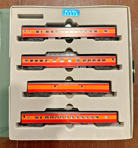 N SCALE KATO 4 PASSENGER CAR SET, SOUTHERN PACIFIC / DAYLIGHT, ITEM ...