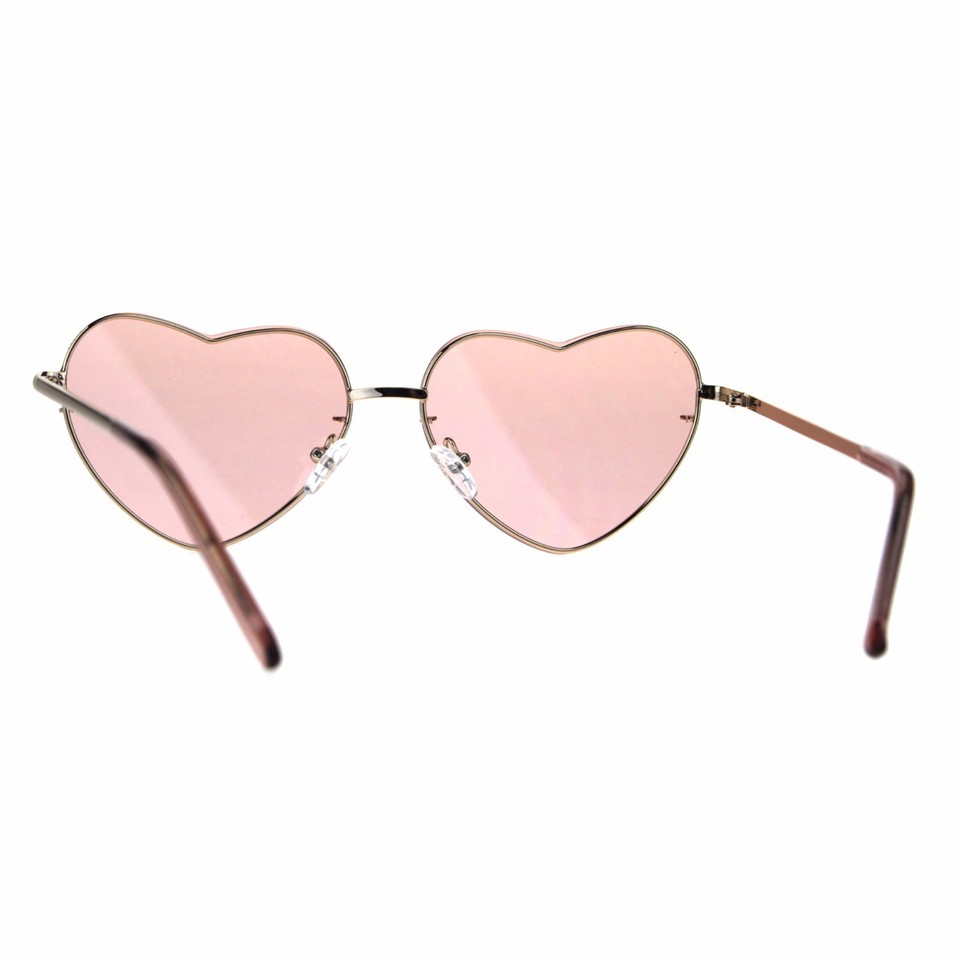 Womens Luxury Rimless Flat Panel Valentine Heart Sunglasses | eBay