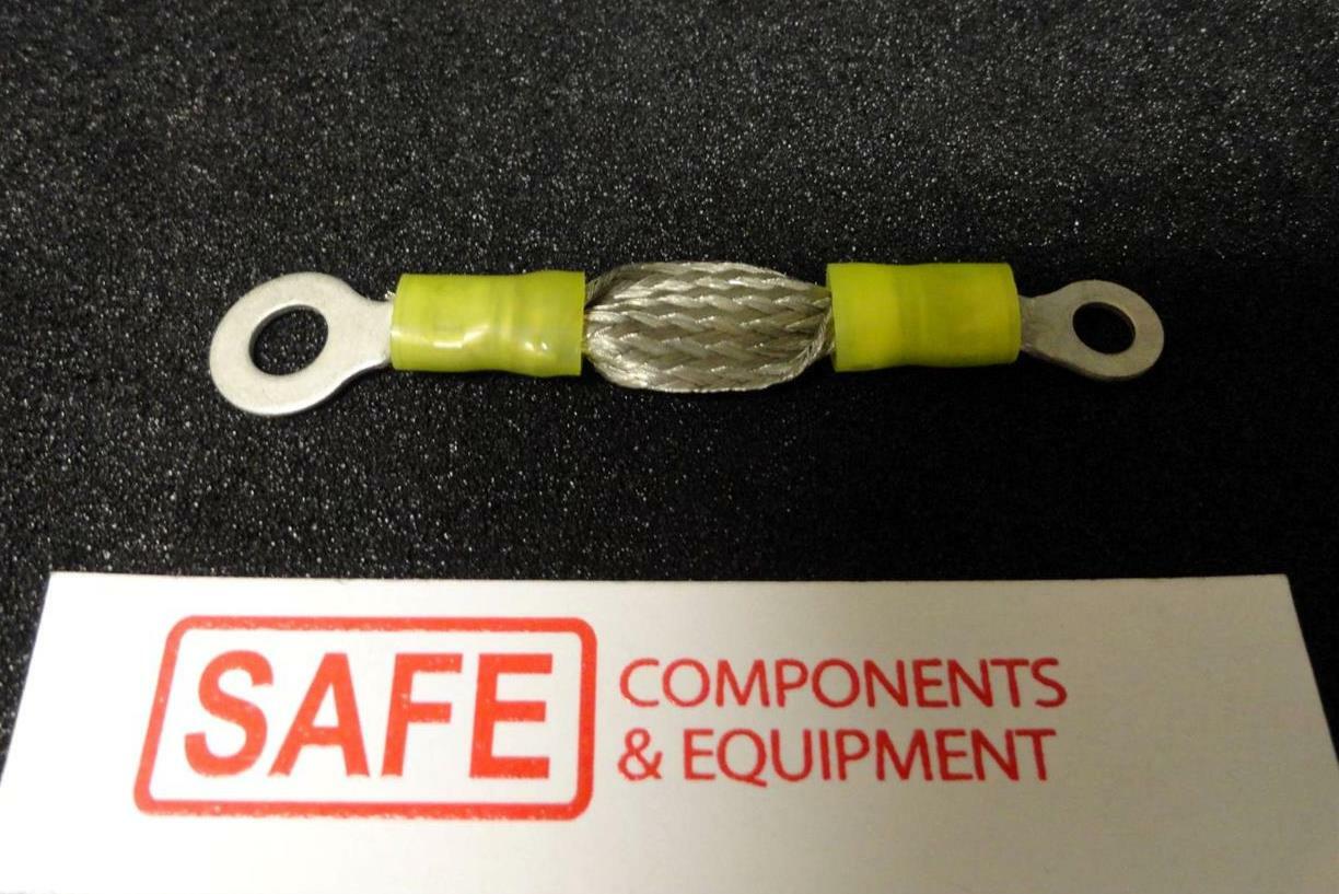 3" Ground Strap 1/2" Braided Copper 12-10 AWG Ring Terminals 1/4 & 3/16 ...
