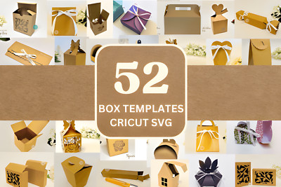 52 SVG Box Templates Design Bundle SVG| SVG Files for Print & Cricut ...