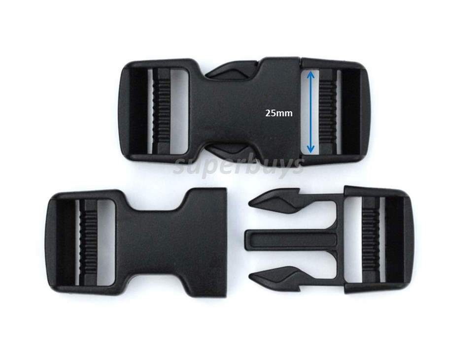 25mm Dual Adjustable Side Quick Release Buckle Clip Cord Strap Backpack ...