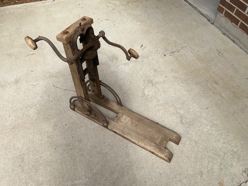 Antique Vintage James Swan Co Boring Machine Barn Beam Post Auger Drill ...