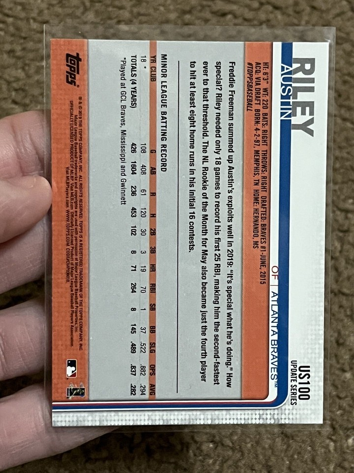 2019 Topps Update Austin Riley Rookie Atlanta Braves #US100 | eBay