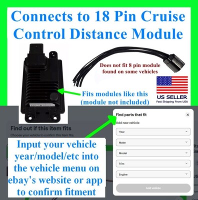 fits Ford 18 Pin Cruise Control Front Distance Module Connector Plug ...