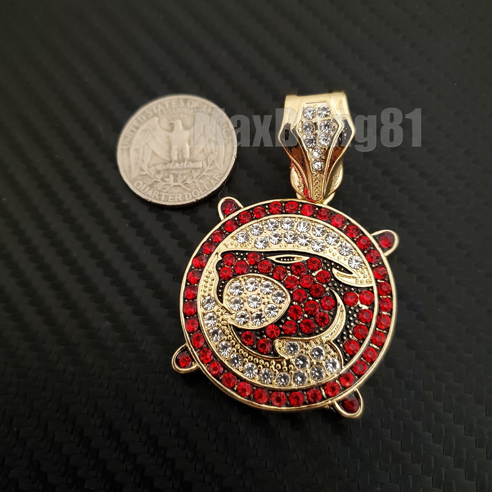 Hip Hop Gold THUNDER CAT Pendant & 16" 18" Iced Baguette Choker Chain ...