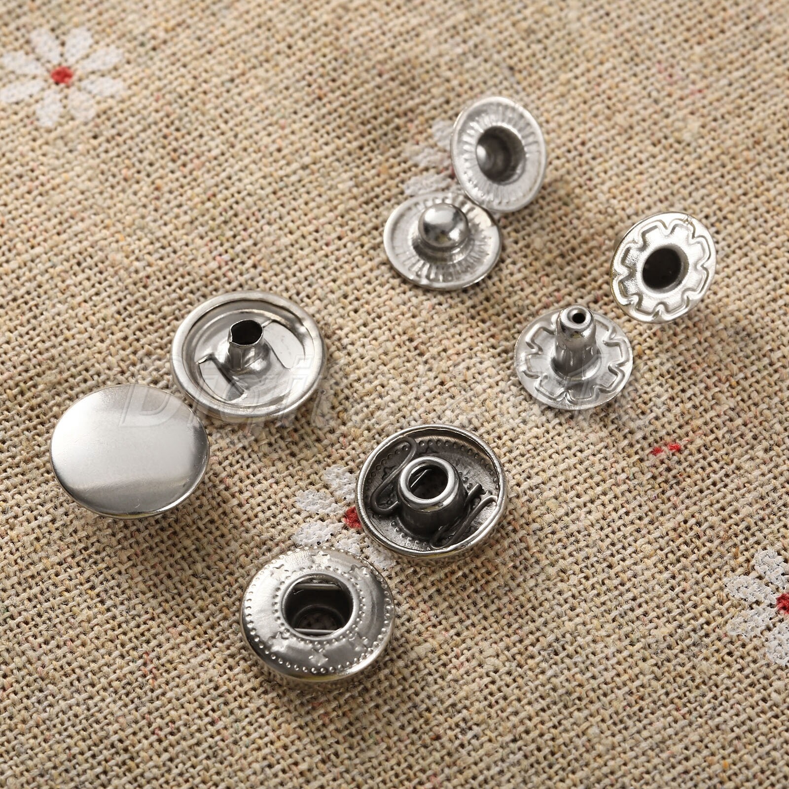 50pcs Heavy Duty Snap Fasteners Press Studs Buttons Sewing Clothes ...