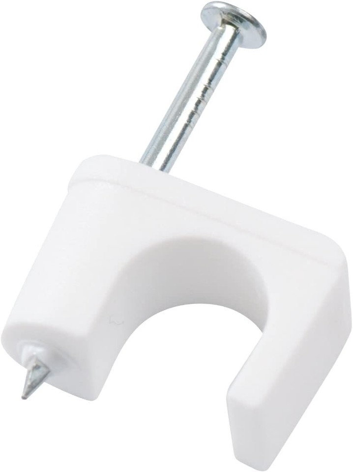White-1/4" Coaxial Cable Staples-Made in USA! For Cat Data & RG Cables ...