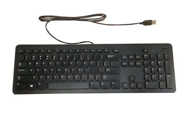 Genuine Dell Kb113p USB Wired Slim Black Quiet Computer Keyboard for ...