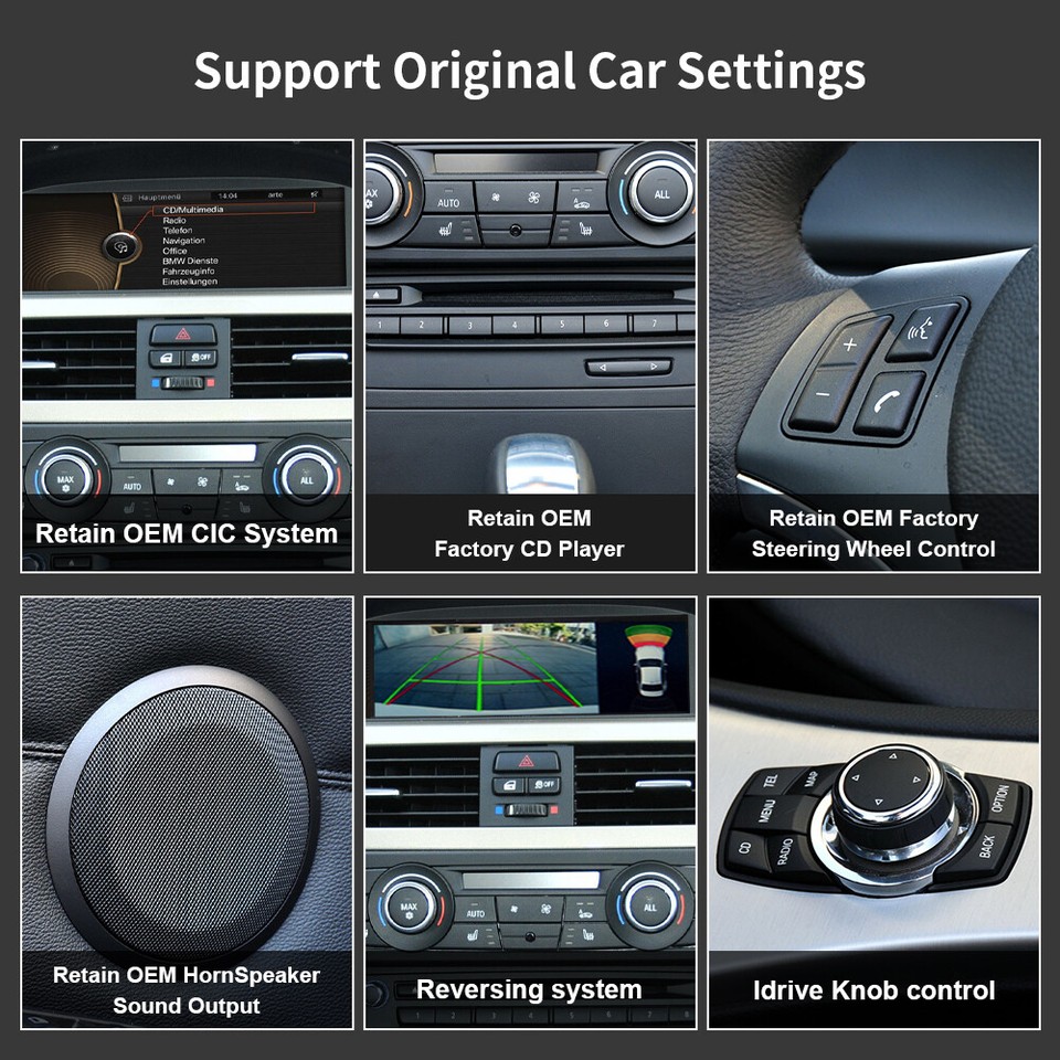 Wireless CarPlay Car Touch Screen For BMW 3 5er E90 E91 E92 E93 E60 E61 ...