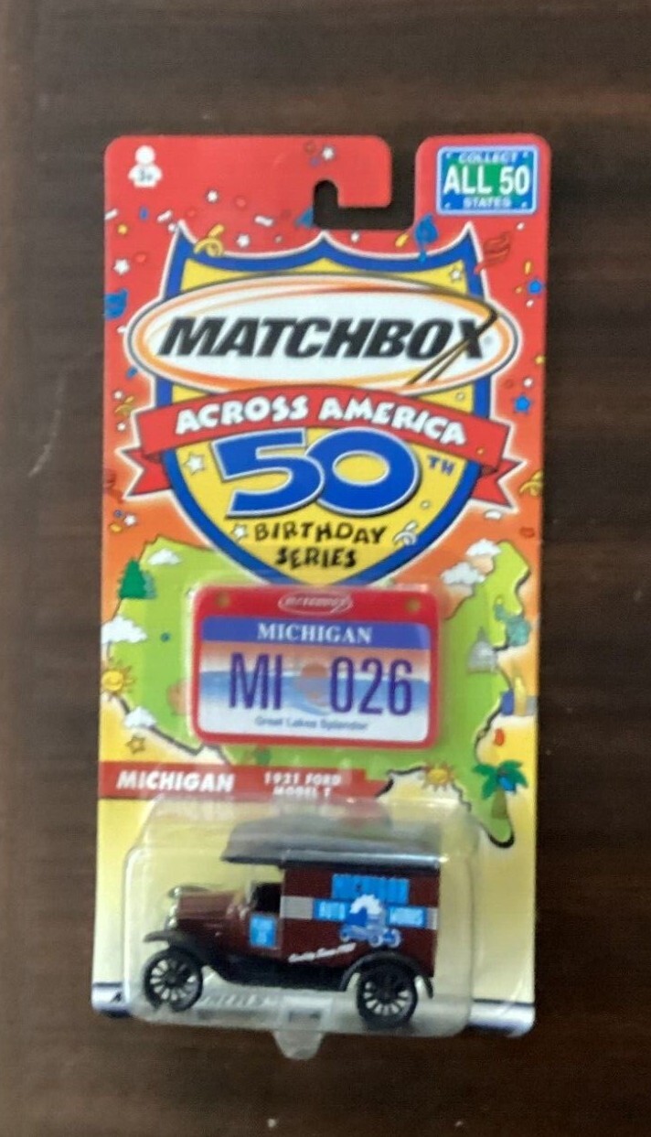 Matchbox Across America 50th Birthday Series New Sealed Michigan Model ...