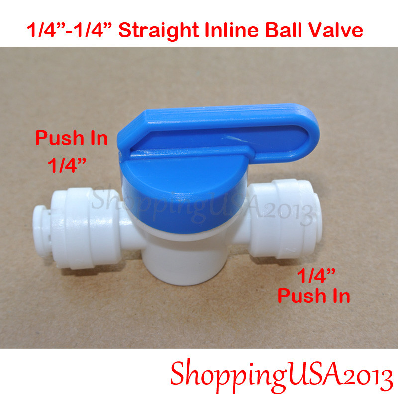 3 X Inline Straight Ball Valve 1/4"-1/4" Push In Quick Connect ...