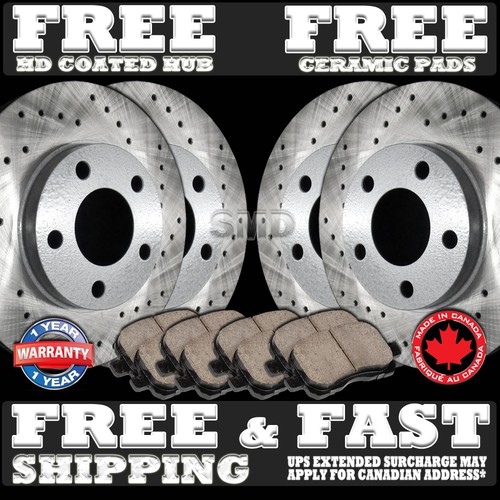 P0778 FRONT+REAR Drill Brake Rotors Pads FOR 2002 Hyundai Santa Fe 2.4L ...