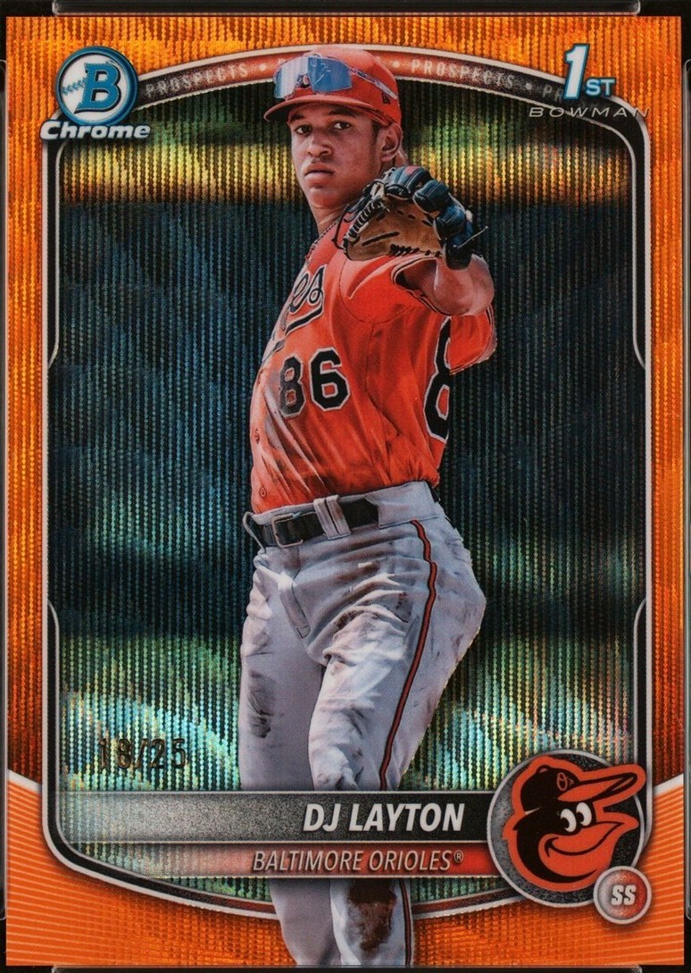 2025 Bowman Chrome - Prospects DJ Layton, DJ Layton #BCP-252 Orange ...
