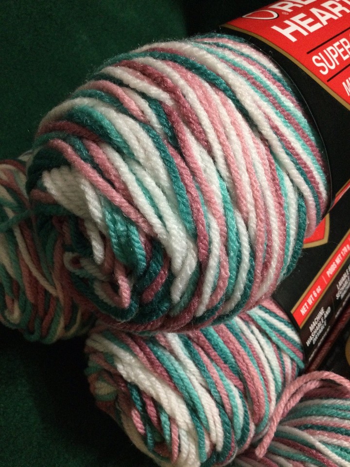Red Heart Super Saver Multicolor Lot of 4 Skeins 6oz Ea Rambling Rose ...