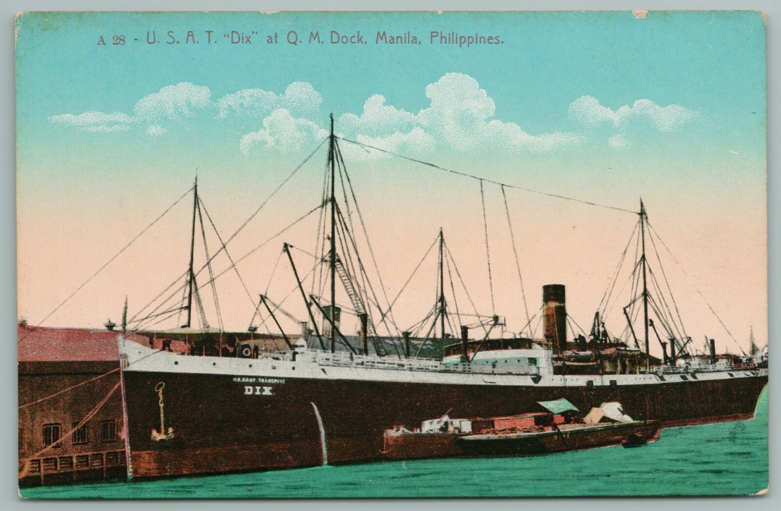 Manila Philippines~QM Dock~US Army Transport Ship~USAT Dix Steamship ...