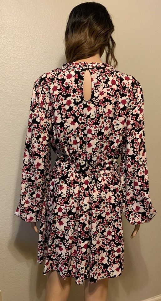 Barlll Black and Raspberry Floral Dress Size M | eBay