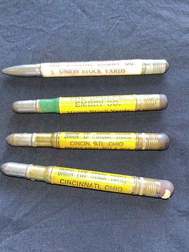 Vintage Bullet Pencil Lot ~ Greene Embry Union Stock Yards ~ Cincinnati ...