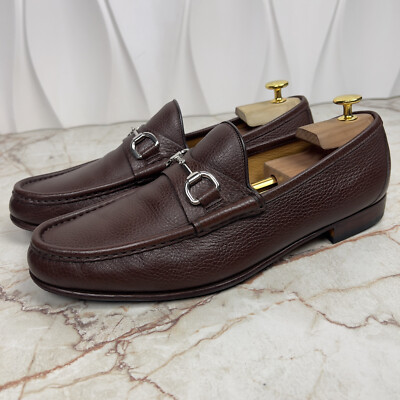 Authentic Gucci 1955 Horsebit Loafers Brown Grain Leather 10.5 G 11 US ...