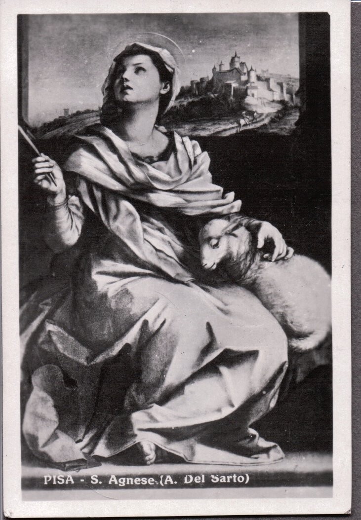 VINTAGE PHOTOGRAPH ART PAINTING SAINT AGNESE ANDREA DEL SARTO PISA ...