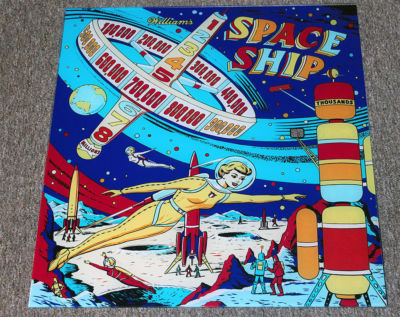 Williams 1961 SPACE SHIP Pinball Machine Replacement BACKGLASS - OUTER ...