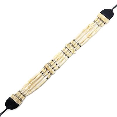 Buffalo Bone Choker Leather Binding Native American Jewelry Ivory Color ...