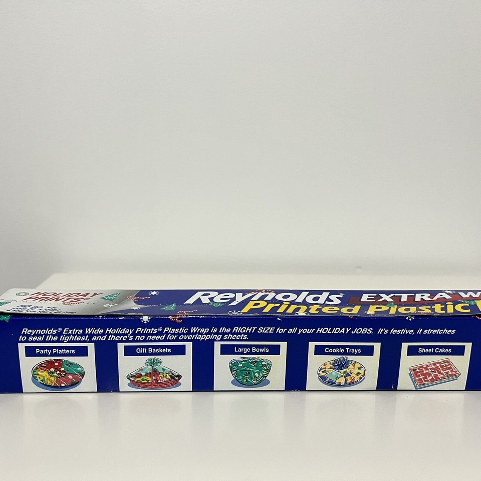 Reynolds Printed Plastic Wrap Christmas Holiday Prints Extra Wide 50sq ...