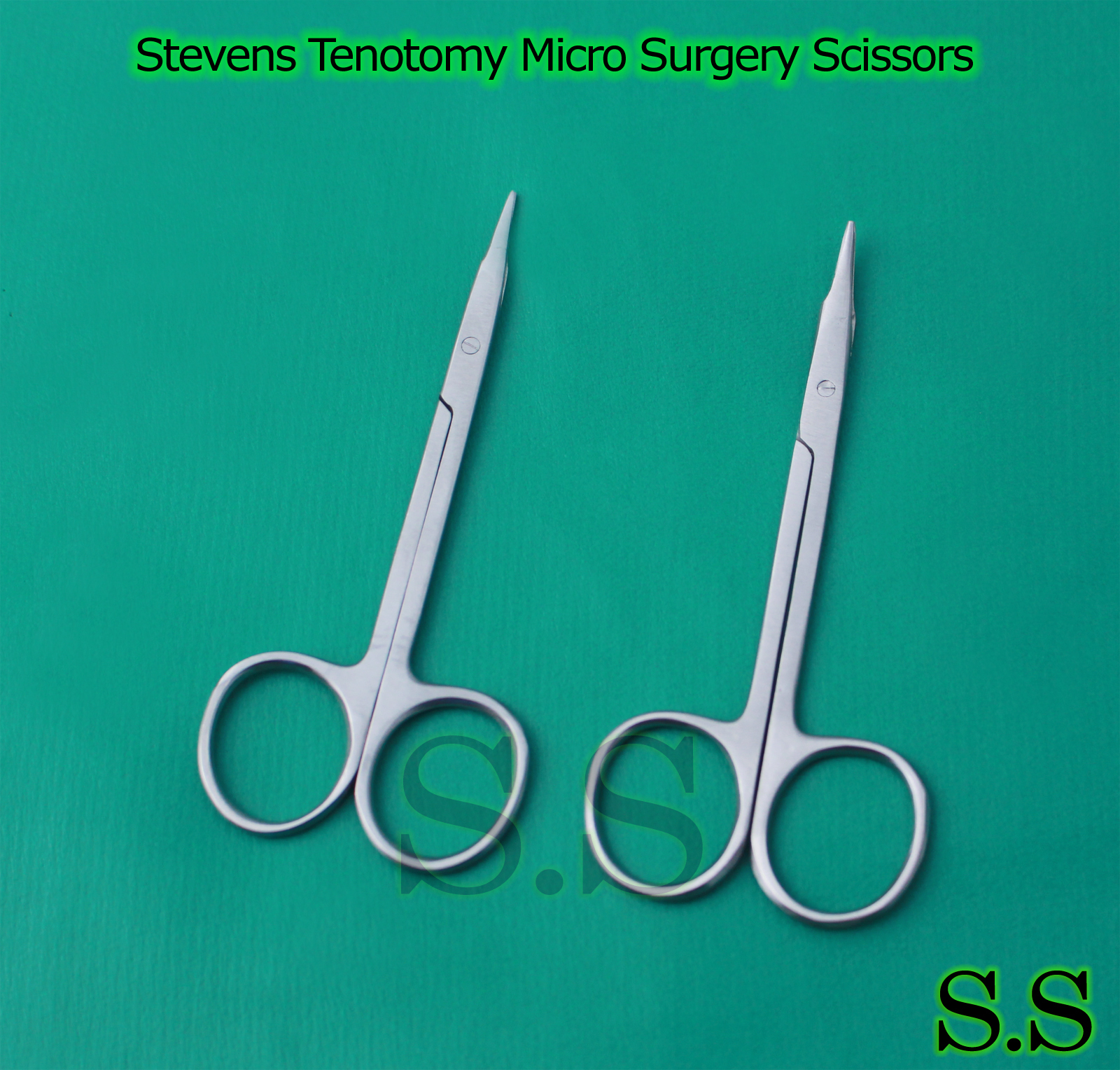 2 Stevens Tenotomy Scissors - 1 Straight 1 Curved - Surgical Dental ...