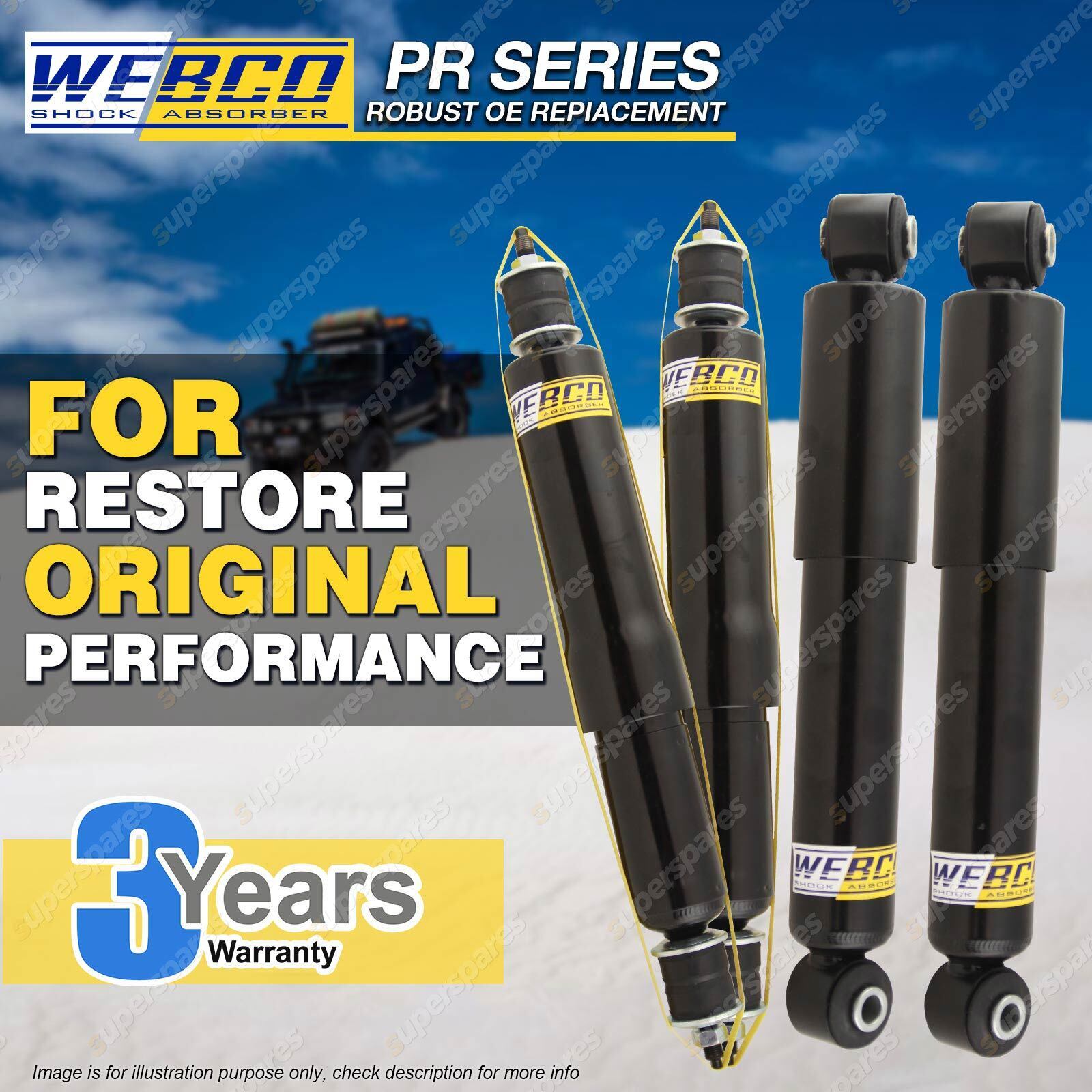 Front + Rear Webco ProE Shock Absorbers for MAZDA E SERIES E1800 E2000 ...