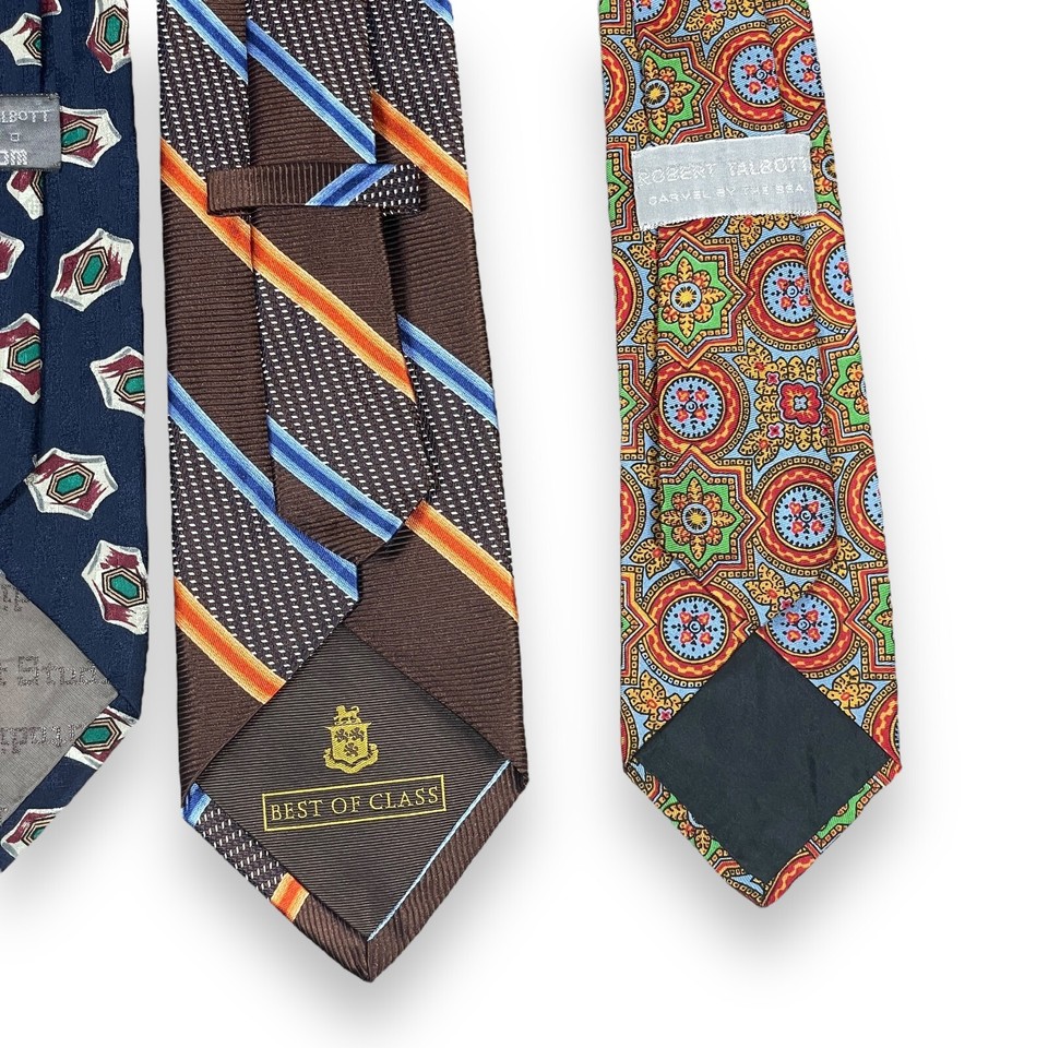 Lot of 4 Robert Talbott Best of Class Neck Ties Mens Striped Geometric ...