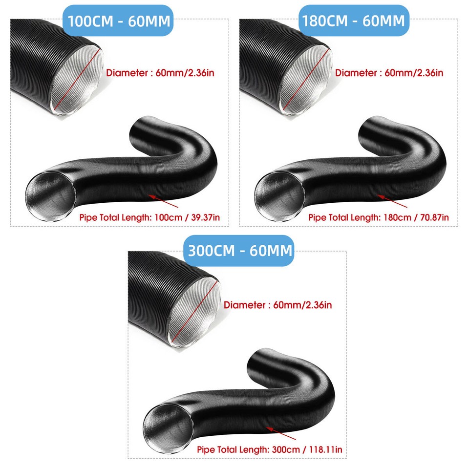 25mm 42mm 60mm 75mm Duct Pipe For Air Diesel Parking Heater Conditioner ...