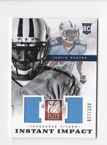 2013 PANINI ELITE INSTANT IMPACT Justin Hunter Titans #10 RC Material ...