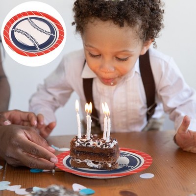 24pcs Disposable Paper Plates Lovely Baseball Pattern Plates Party ...