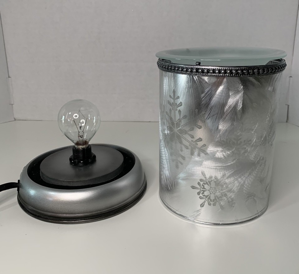 Scentsy Lampshade Collection Silver Frost Full Size Warmer w/ Box | eBay
