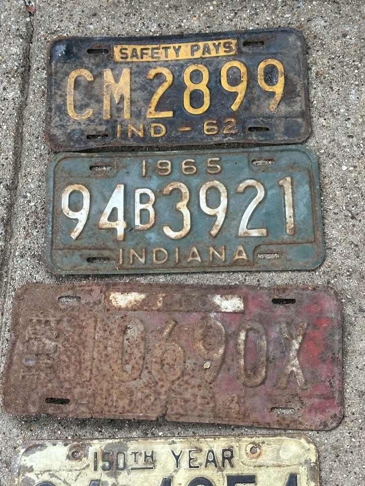 Lot Of 46 - Antique & Vintage Indiana License Plates Various Years 1919 ...
