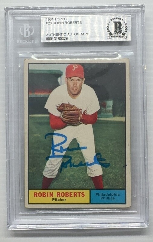 1961 Topps Robin Roberts Autograph Auto #20 Beckett Authentic | eBay