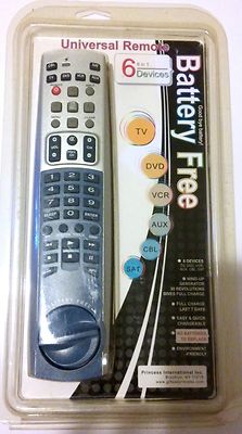 NEW SEALED - WIND UP DYNAMO BATTERY FREE - UNIVERSAL REMOTE CONTROLLER ...