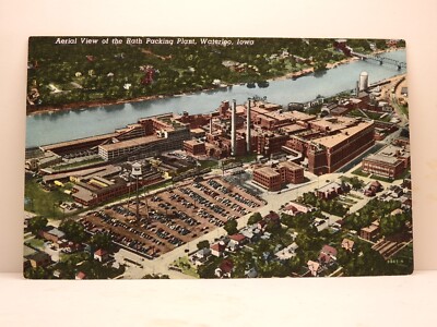 Aerial View Rath Packing Plant Waterloo Iowa Lithograph Postcard B933 ...