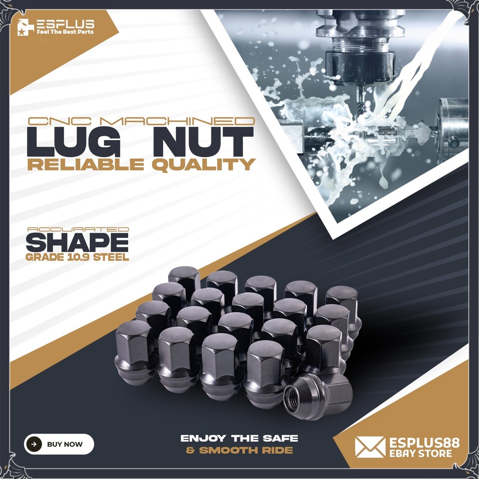 24Pc GMC OEM Lug Nut Chrome M14x1.5 Fit Acadia/Canyon/Savana/Sierra ...