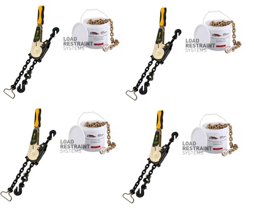 4 x 8mm x 9mtr Grade 70 Transport Chain & Maxibinder Combo, Load ...