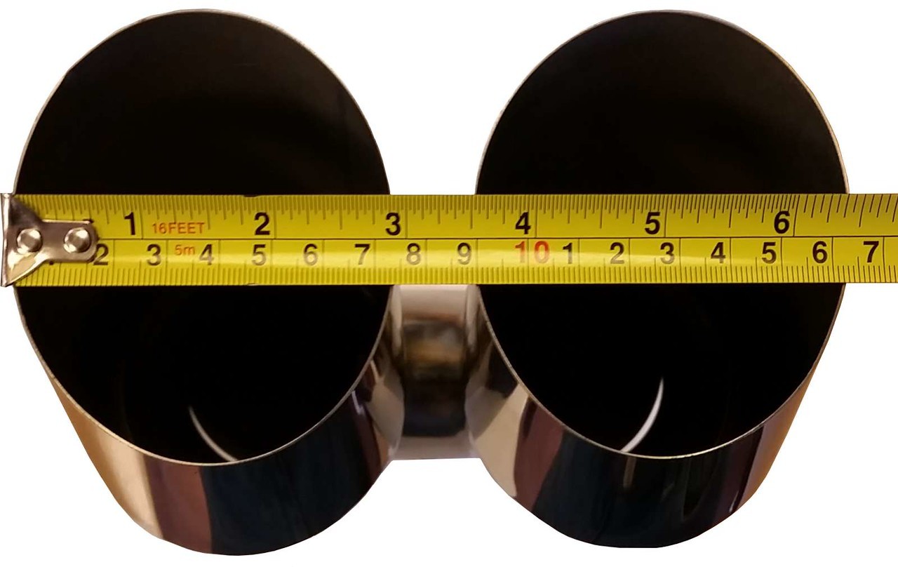 Twin Exit Exhaust Tail Trim Pipe Piece Up Swept Screw On Fits 51mm ...