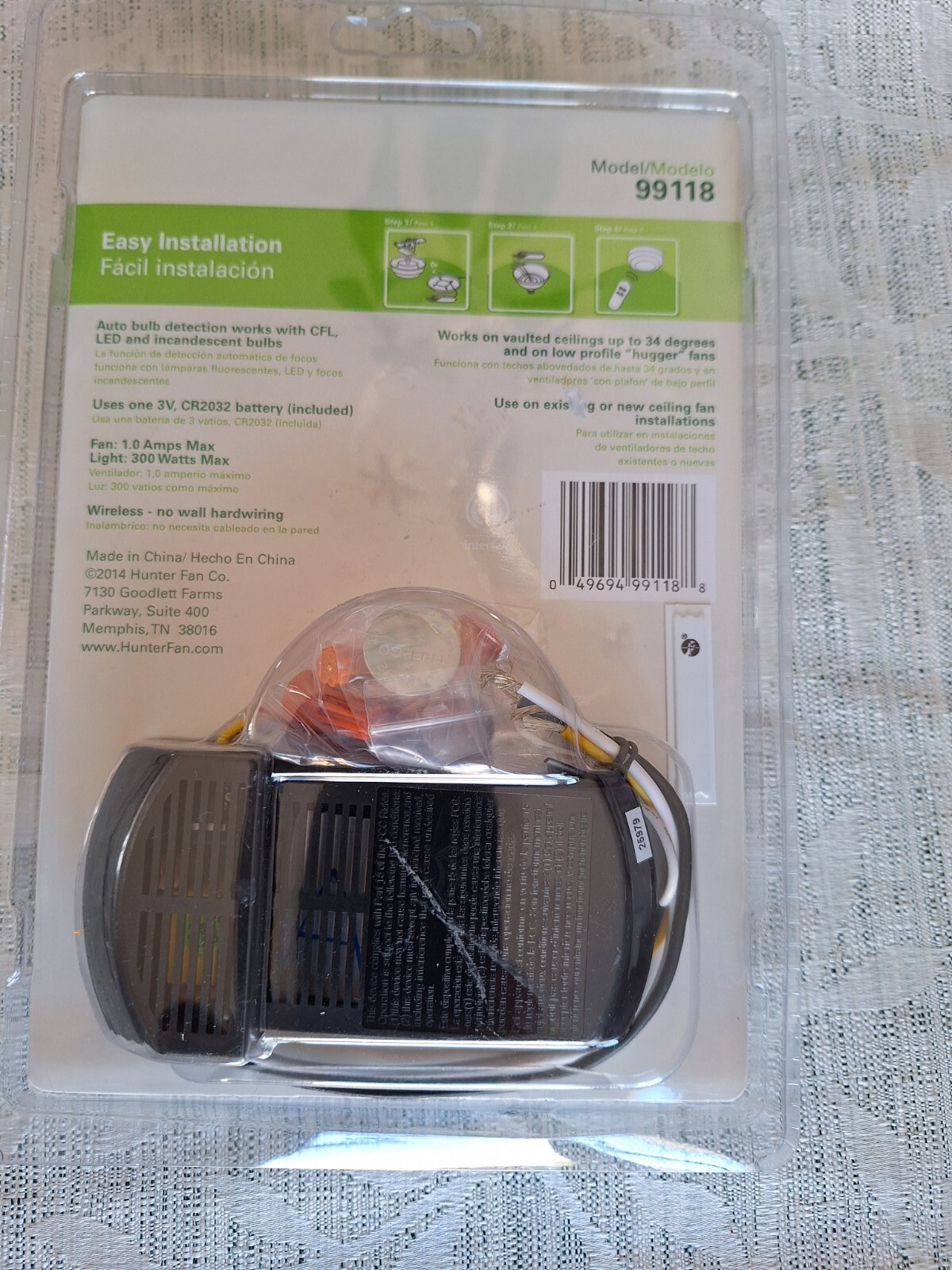 Hunter 99118 On Off Ceiling Fan And Light Remote Control | Shelly Lighting