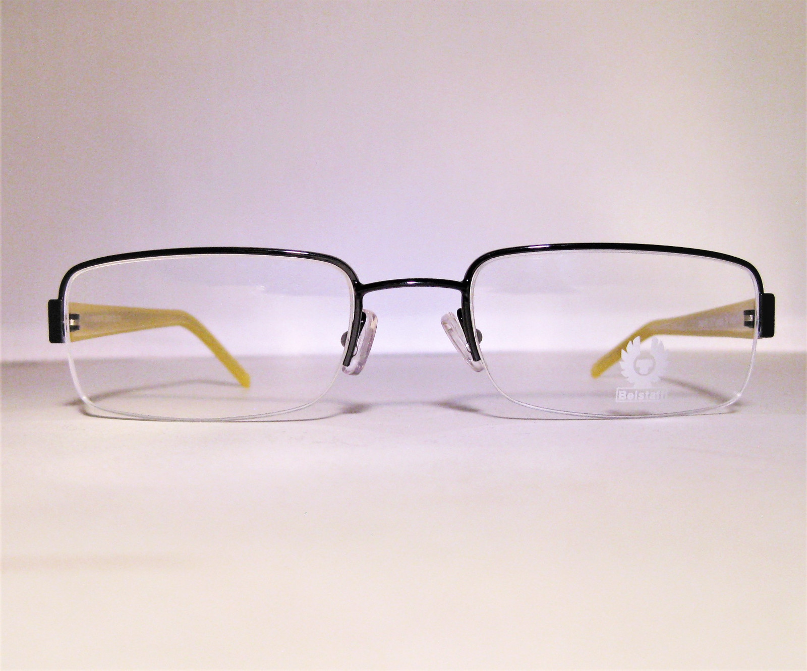 VINTAGE BELSTAFF SEMI RIMLESS BLACK & BANANA EYEGLASS FRAMES NOS ...