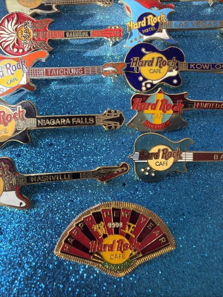 Hard Rock Cafe -10 pins w/original stick pin and clasp back | eBay