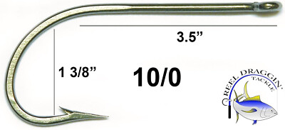 Deep Sea Fishing Hooks, Bulk Packed-25, 10/0 O'SHAUGHNESSY Large EYE ...