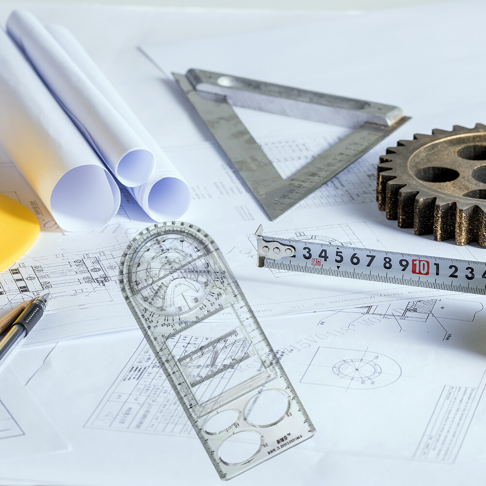 Geometric Ruler Students Drawing Template Measuring Tools (Transparent ...