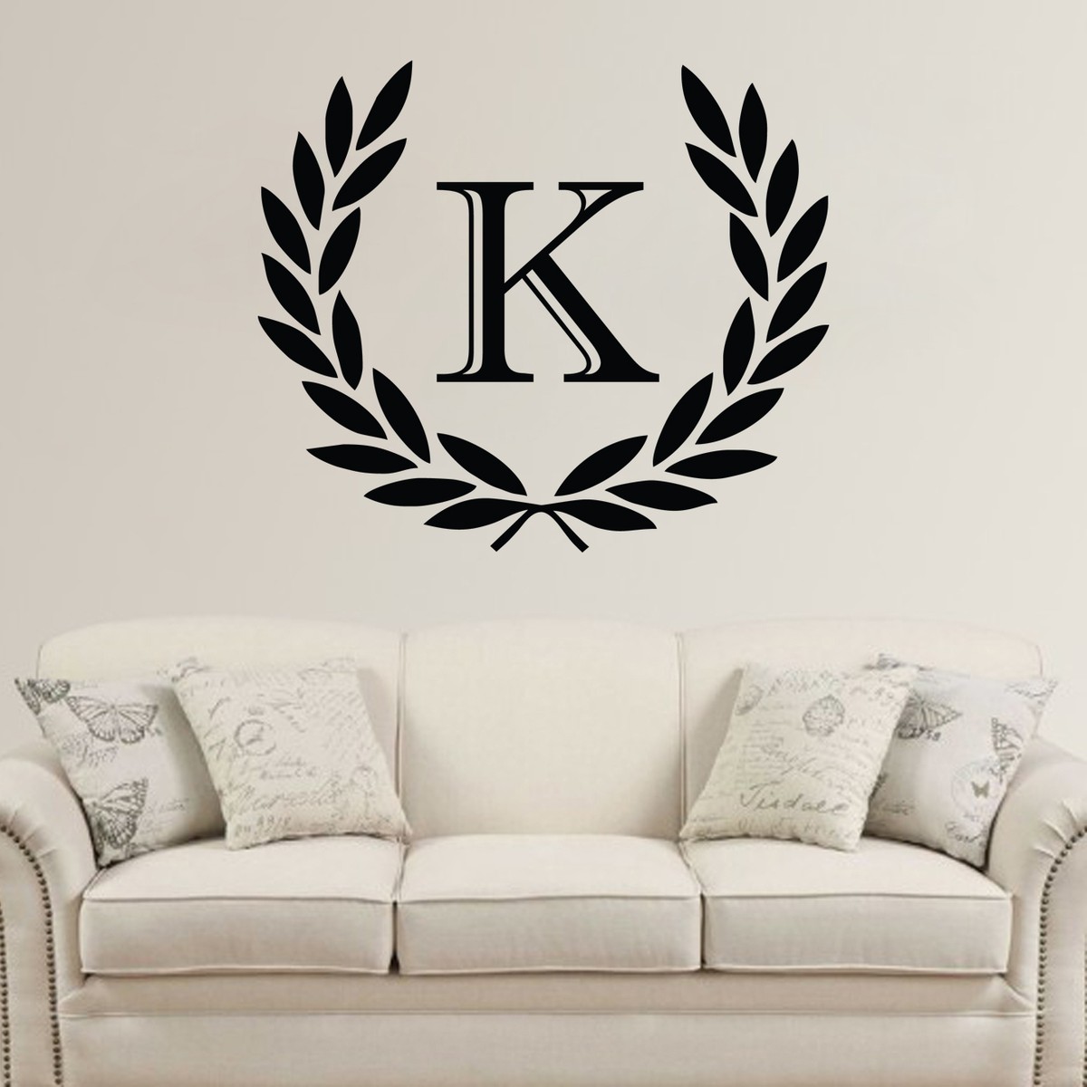 Wall Initial Decals Custom Name Initial Monogram, Nursery Personalised