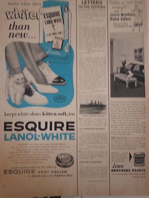 1953 Esquires Lanol White Polish Keeps White Shoes Kitten Soft Original ...