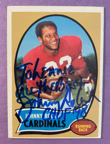 SIGNED JOHNNY ROLAND 1970 TOPPS FOOTBALL CARD AUTOGRAPHED - CARDINALS ...