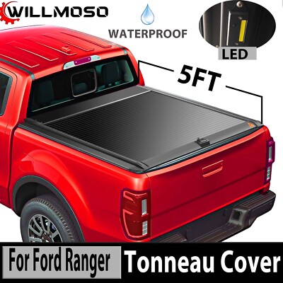 5FT Truck Tonneau Cover Bed Retractable For Ford Ranger 2019-2024 ...