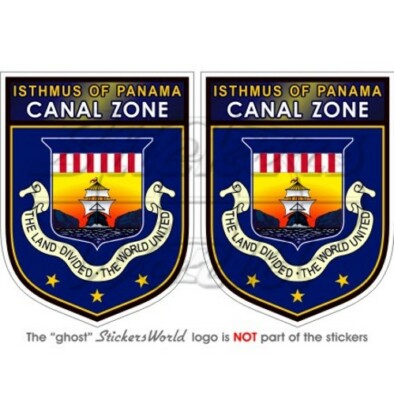 CANALE ZONA Istmo di Panama Scudo US, 75mm Vinile Adesivo x2 | eBay